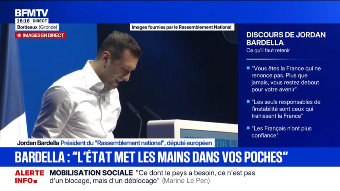 Jordan Bardella prédit la chute de Lecornu sans rupture avec la ...
